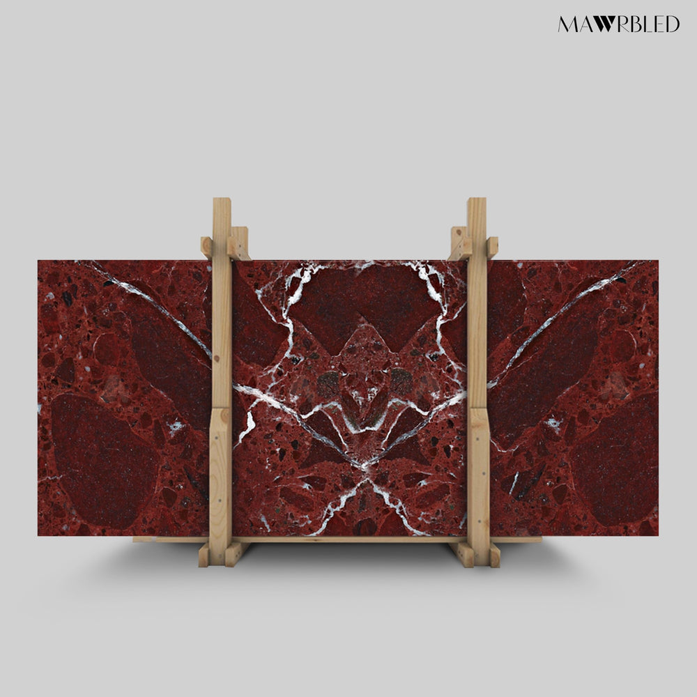 Red Italian Marble: Rich Red Hues and Intricate Veining