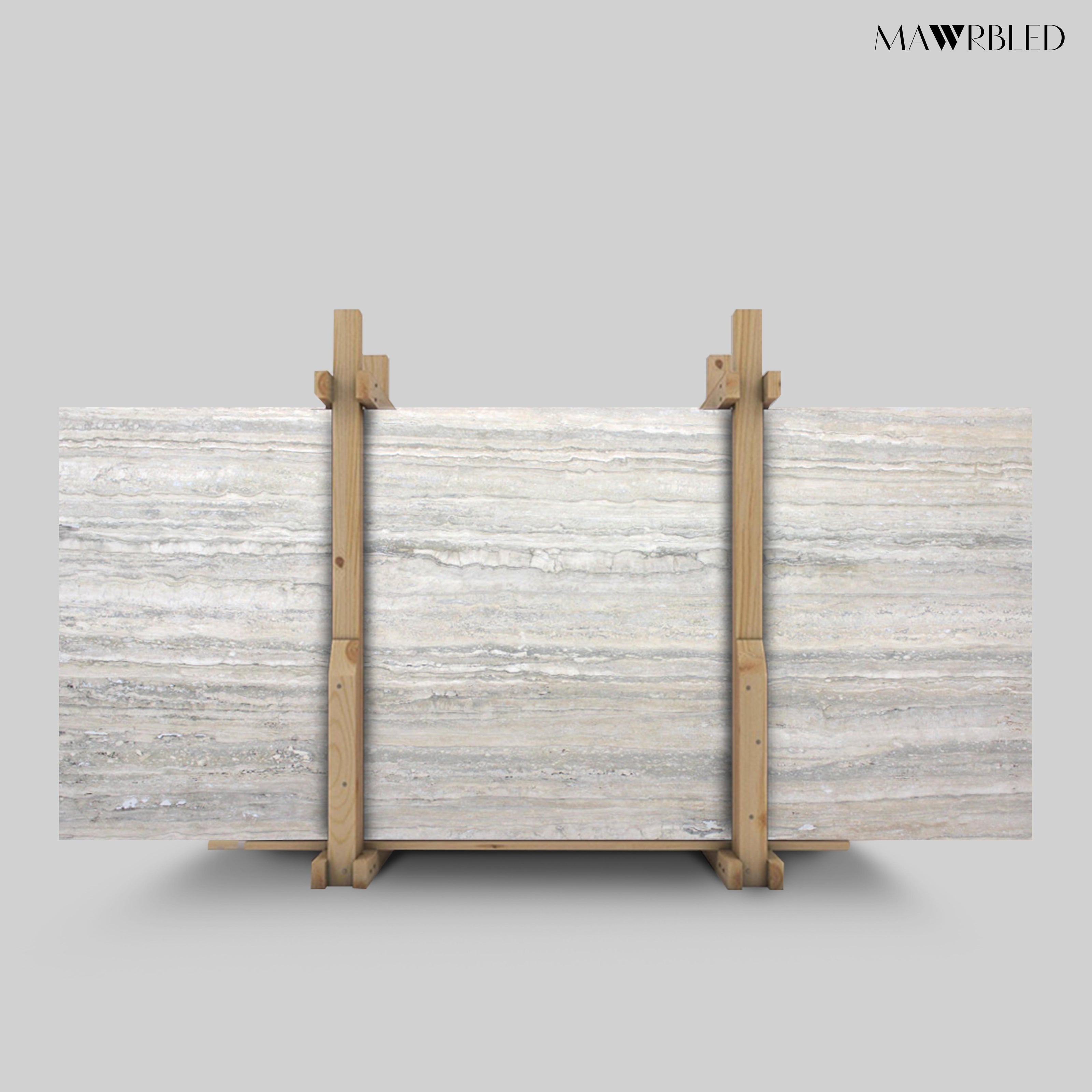 Silver Travertine Marble - Mawrbled